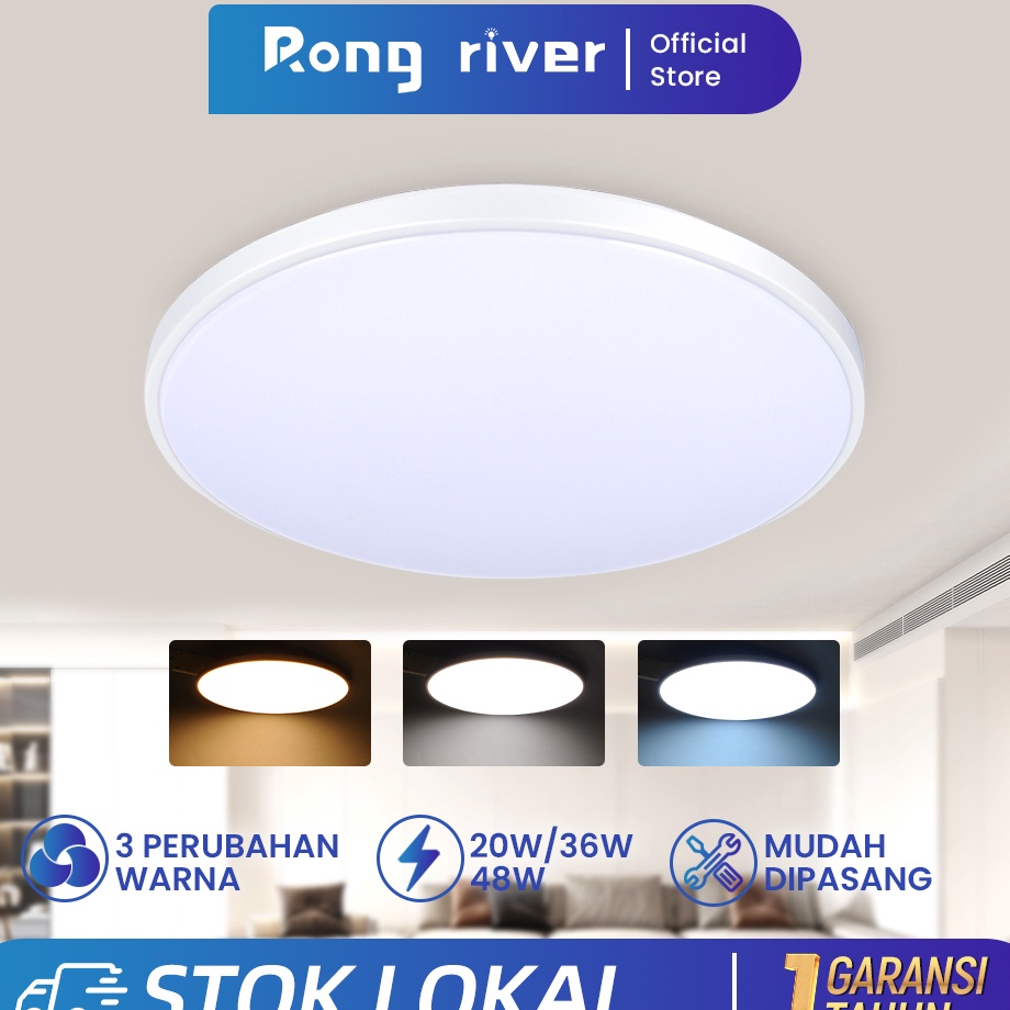 Jual Update Terjamin RONG RIVER 3Warna 48W 36W 20W Lampu Plafon ...