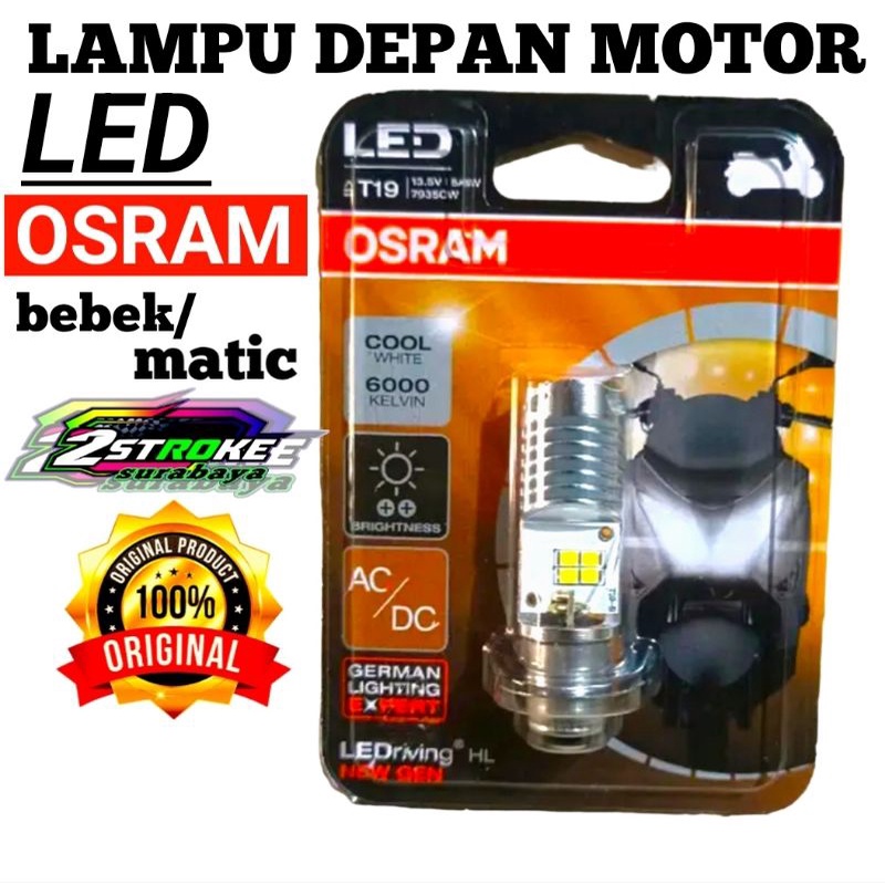 Jual Bohlam Dop Lampu Depan Utama Motor Led AC/DC h6 Original OSRAM Cahaya Putih BEAT KARBU FI ...