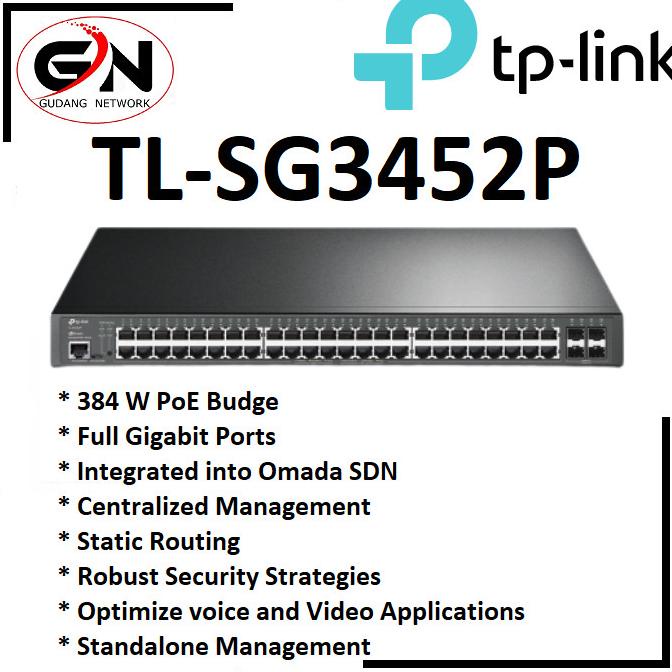 Jual TP LINK SG3452P JetStream 52-Port Gigabit L2+ Managed Switch with ...
