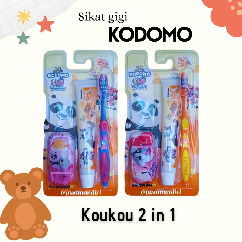 Jual Kodomo Sikat dan Pasta Gigi Koukou 2 in 1 | Shopee Indonesia