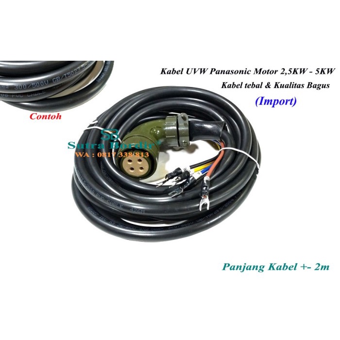 Jual Kabel Panasonic UVW Motor Panasonic 300v/500v kabel tebal 2KW, 3KW ...