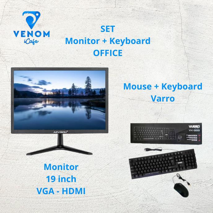 Jual Set Monitor 19 Inch + Keyboard Mouse OFFICE | Shopee Indonesia