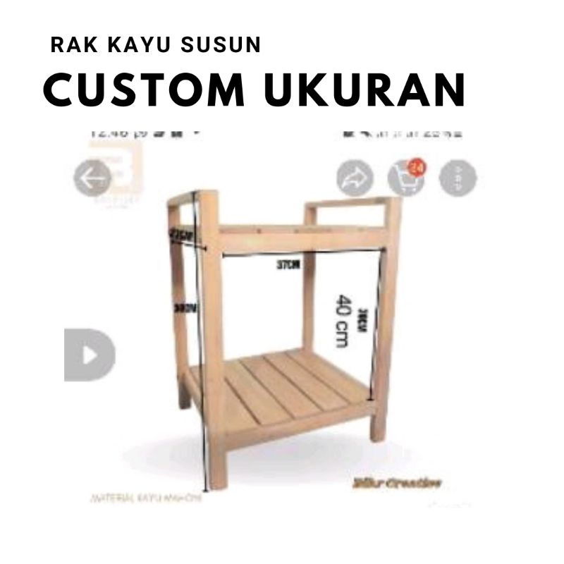 Jual CUSTOM UKURAN Rak Dispenser/ Rak Rice Cooker / Rak Kayu Susun ...