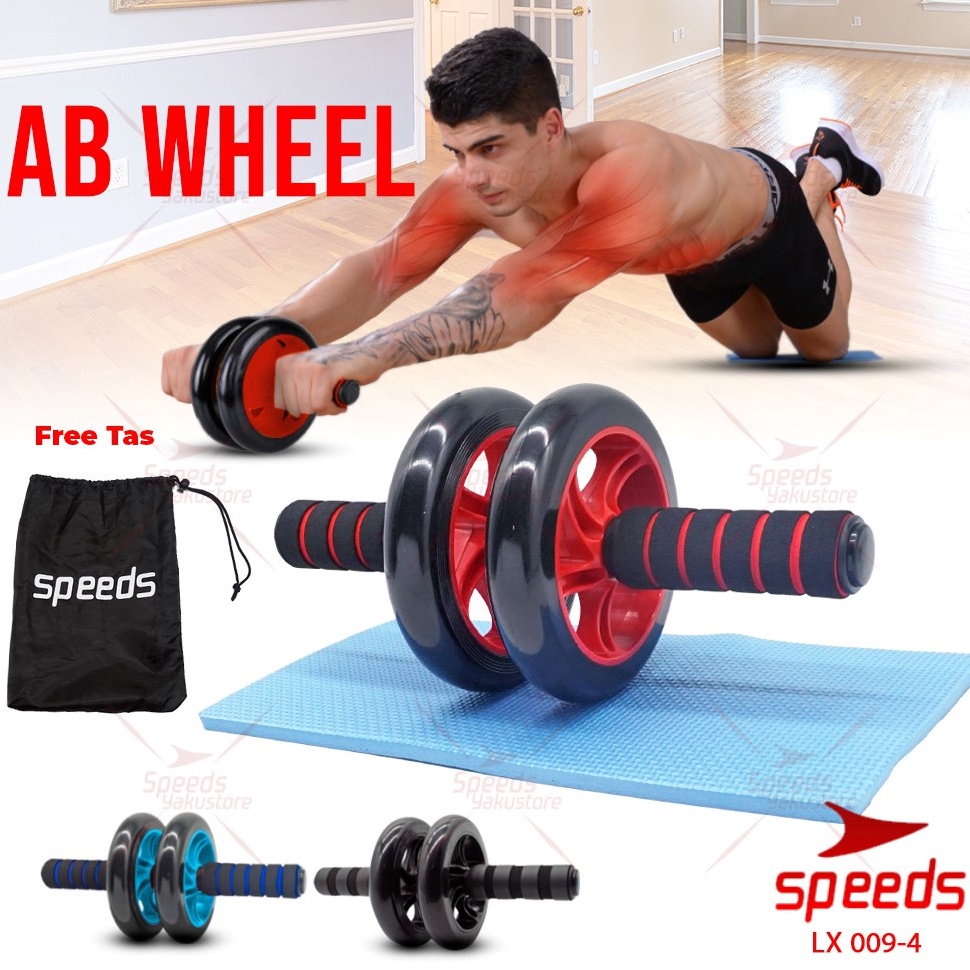 Jual SPEEDS Ab Wheel Roller / Ab Roller Double Wheel / Alat Push Up ...