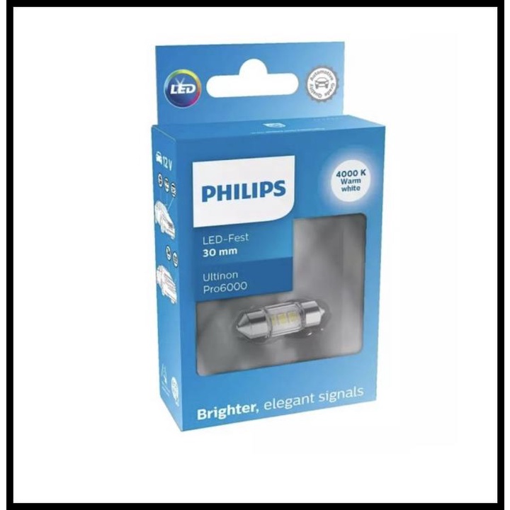 Jual LED Philips Festoon Ultinon Pro 6000 C5W 4000K Warm White | Shopee ...