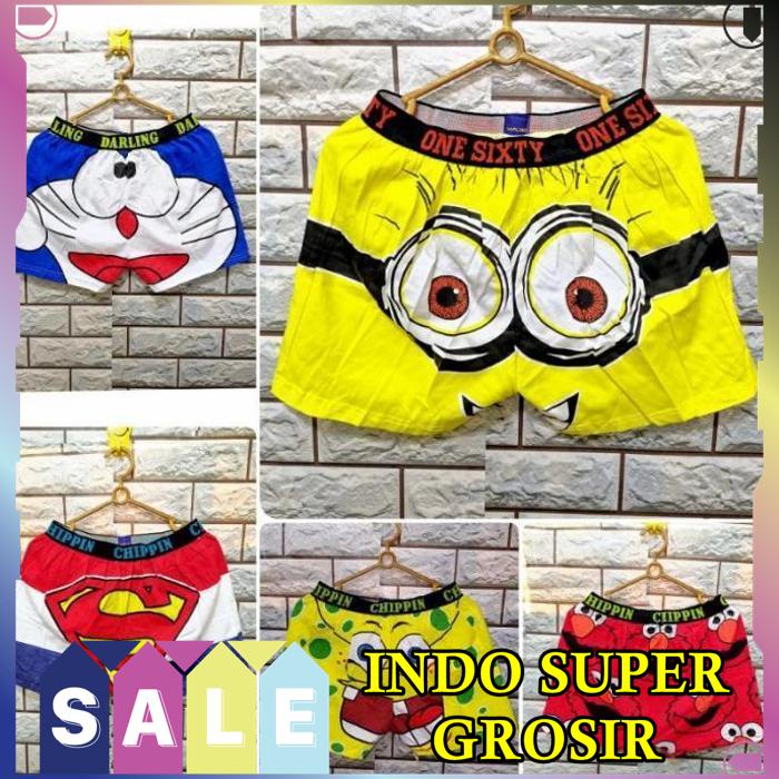 Jual BOXER DORAEMON BOXER SPONGEBOB BOXER MINION BOXER MOTIF CELANA ...