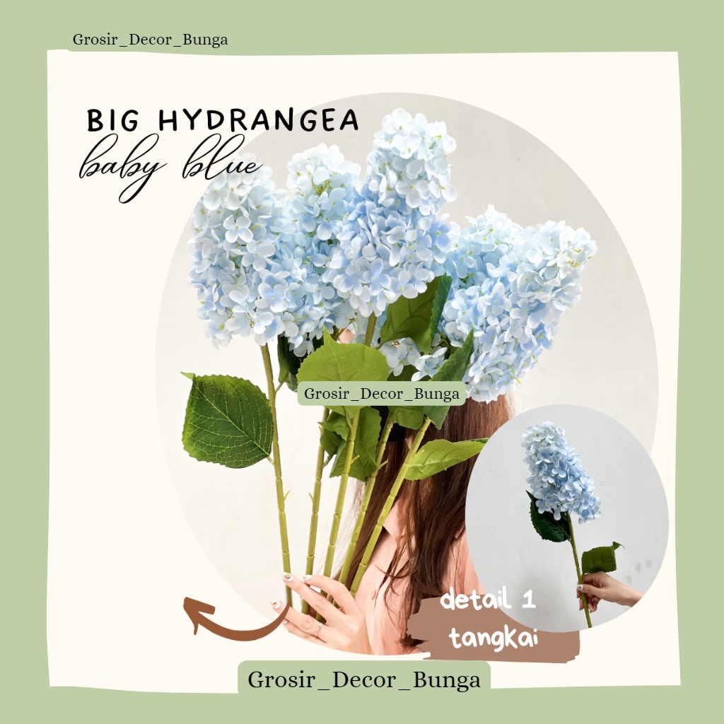 Jual QC BIG HYDRANGEA ARTIFICIAL bunga hidrangea Hortensia Dekorasi ...