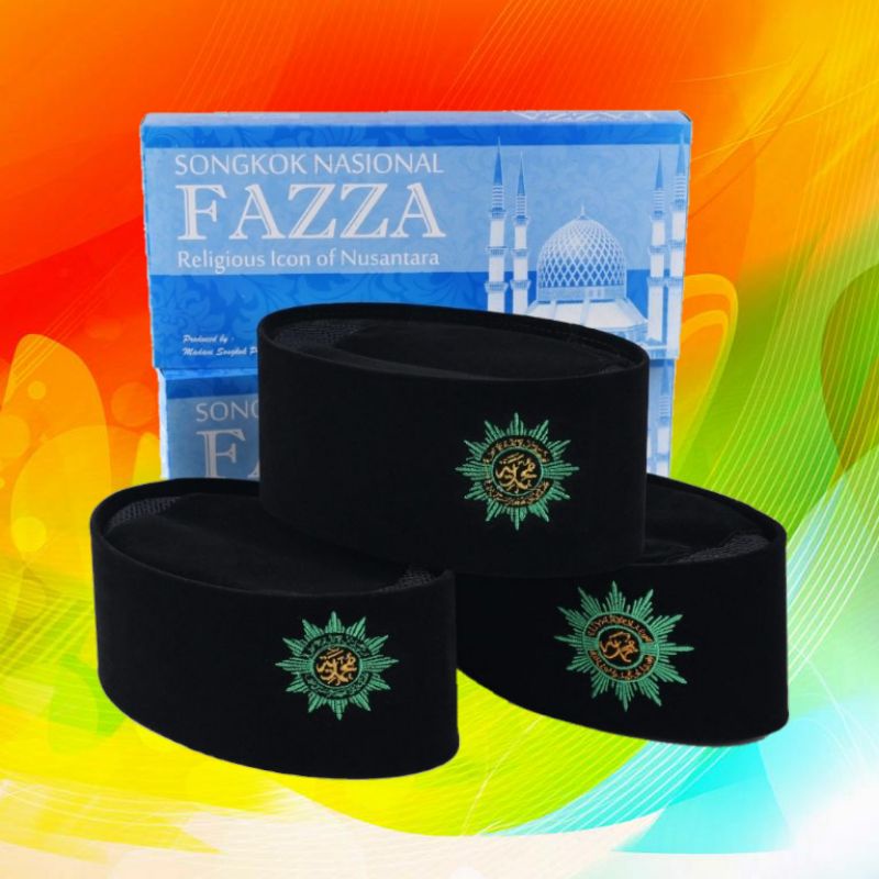 Jual PECI MUHAMMADIYAH AC Songkok Bordir Tinggi 9 cm Peci Hitam Grosir ...
