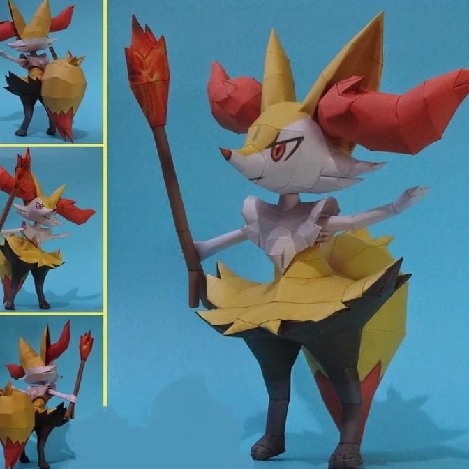 Jual DIY Papercraft Figure Anime Pokemon Braixen | Shopee Indonesia