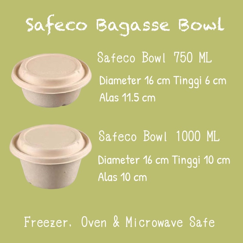 Jual SAFECO BAGASSE LUNCH BOX DUS CATERING BENTO KOTAK KEMASAN TEMPAT MAKAN KATERING PACKAGING ...