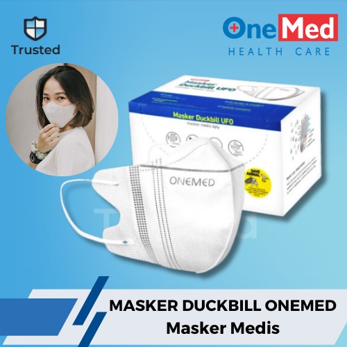 Jual Masker Onemed Masker Karet Medis Duckbill UFO Putih 4ply OneMed ...