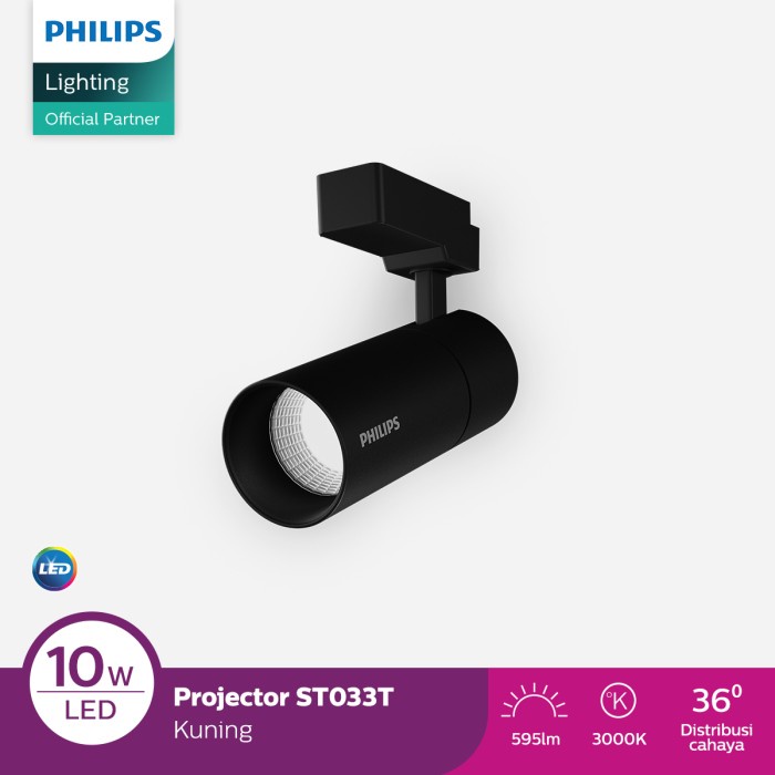 Jual Philips LED Projector ST033T Track Light Hitam 10W 3000K 36D | Shopee Indonesia