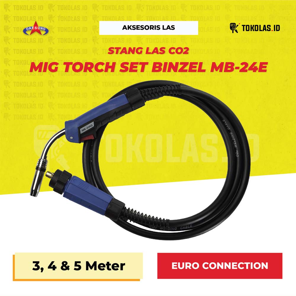 Jual Daesung Stang Las MIG Welding Torch CO2 CO MB24 MB 24 24E Euro ...