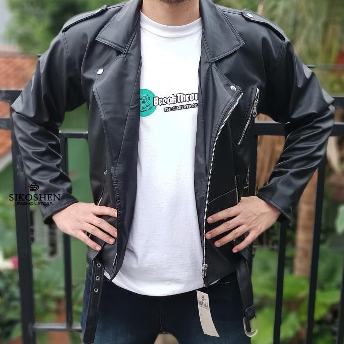 Jual New Product Jaket Semi Kulit Rocker Ramones | Rock And Roll ...