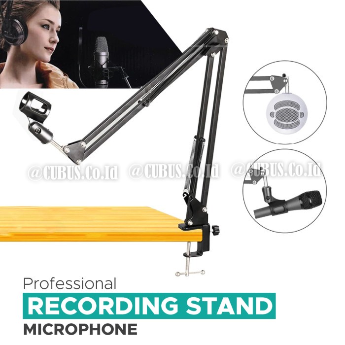 Jual Micko Stand Mic Meja Klip / Boom Arm Microphone Suspension Podcast ...