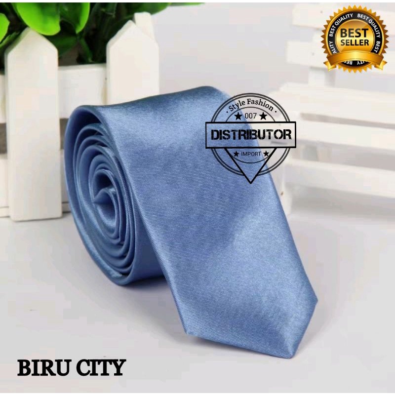 Jual Dasi pria polos satin panjang uk 3 inc/ 8 cm Biru City | Shopee ...