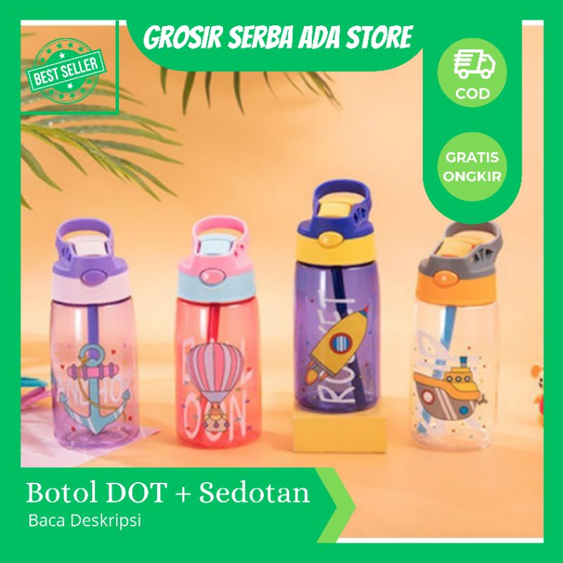 Jual botol anak DOT / botol minum anak karakter / botol karakter / botol sedotan BPA free 480ml ...