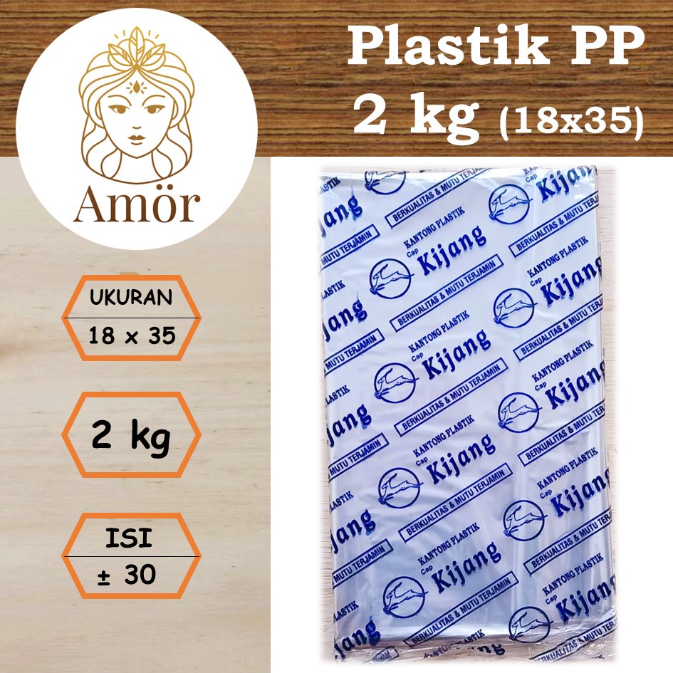 Jual plastik kiloan uk 2 kg PP bening kantong dua kilo ukuran 18 x 35 cm kijang biru ekonomis ...