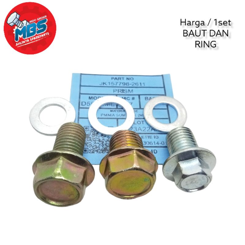 Jual 1SET BAUT RING ALUMUNIUM BAUT OLI M12 M14 UNIVERSL MOTOR MOBIL ...
