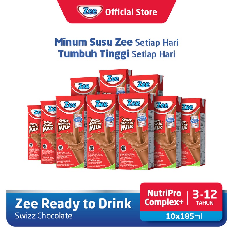 Jual Zee UHT Swizz Chocolate Milk 185ml (10 Pack) | Shopee Indonesia