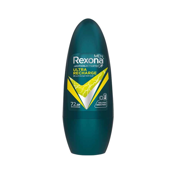 Jual REXONA MEN ROLL ON ULTIMATE RECHARGE 45 ML - DEODORANT | Shopee Indonesia