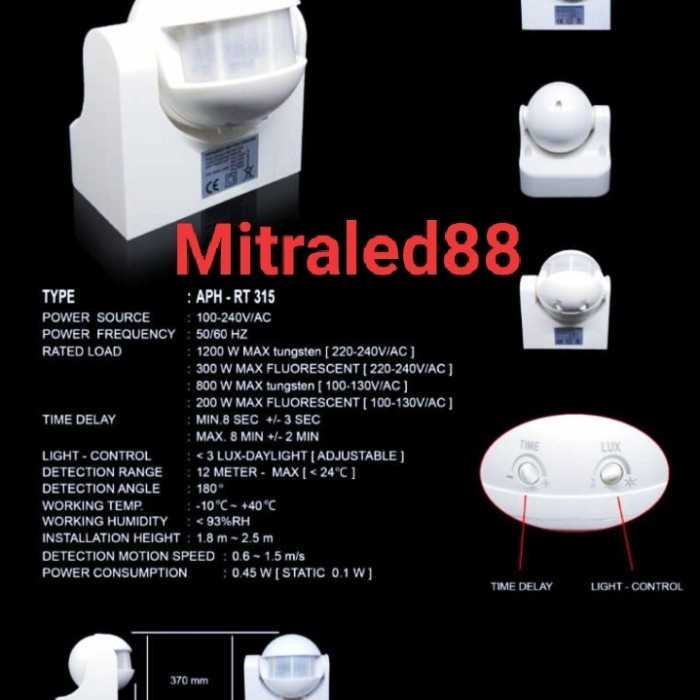 Jual Alat Sensor Gerak/Infared Motion Sensor Lampu Gerak Otomatis ...