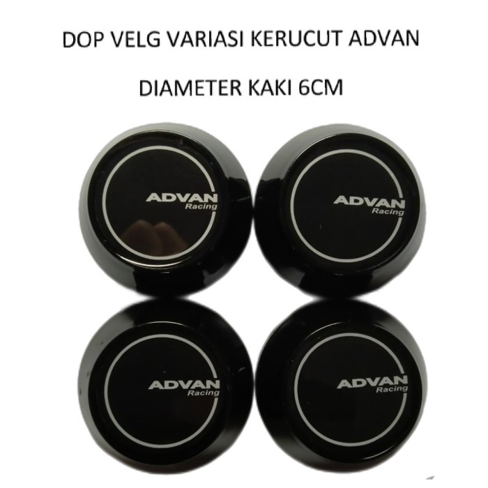 Jual Dop Velg Variasi Kerucut Hitam Logo Advan Diameter Kaki 6Cm ...
