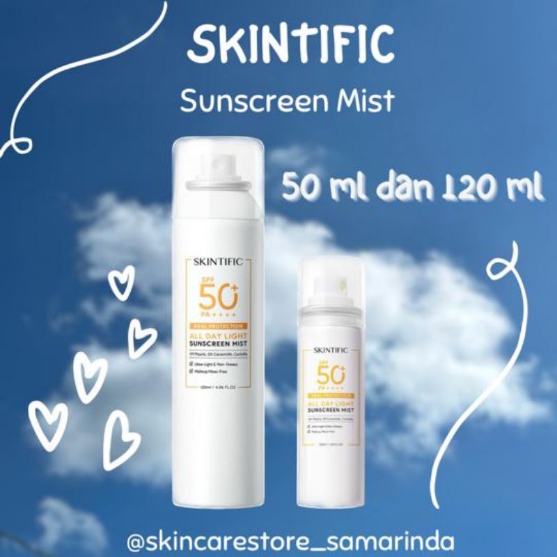 Jual SKINTIFIC - Sunscreen Mist Spray SPF 50 PA++++ All Day Light 50 ...