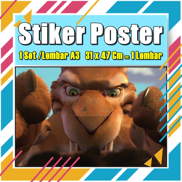 Jual Poster Stiker Ice Age A3+ Animasi Kartun Acara Tv Kertas Sticker ...