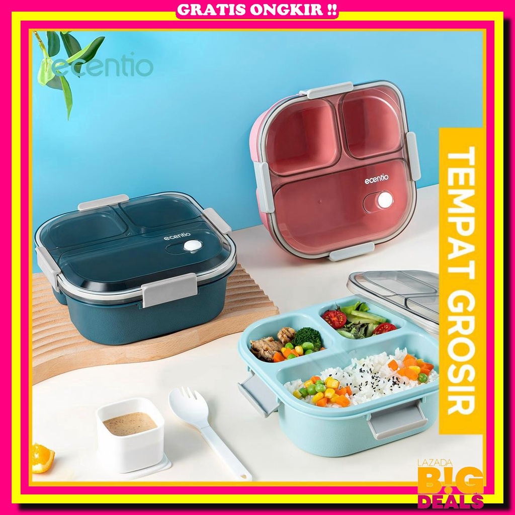 Jual Set Kotak Makan / Lunch Box Portable / Kotak Makan Anak Kartun Karakter Lucu / Free Sendok ...