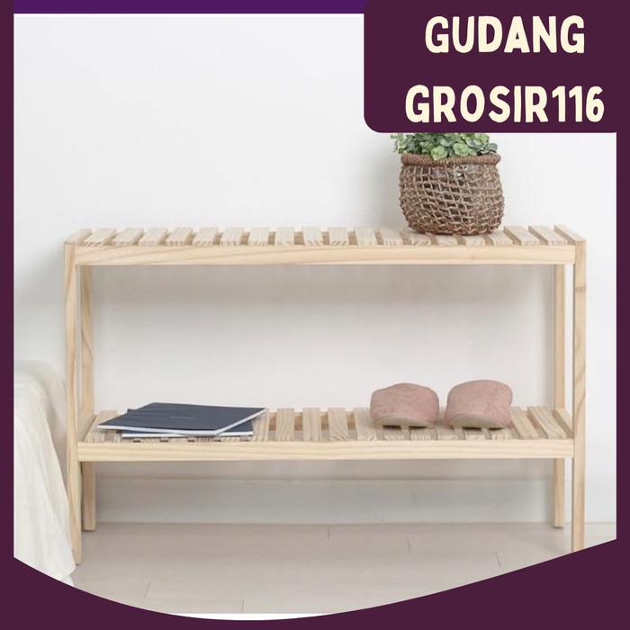 Jual Wooden Shelf 2 Uk80 / Rak Susun / Rak Serbaguna / Rak Minimalis ...