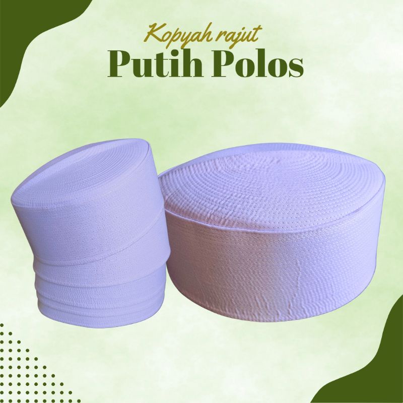 Jual Kopiah/Kopyah/Peci Kain Putih Polos Arab Pria Dewasa untuk ...