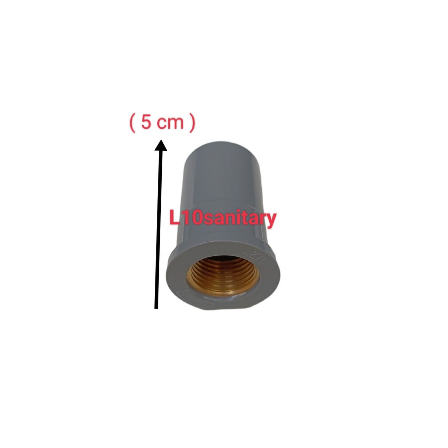 Jual PVC SDD SAMBUNGAN PVC SOK DRAT DALAM KUNINGAN 1/2inch | Shopee ...