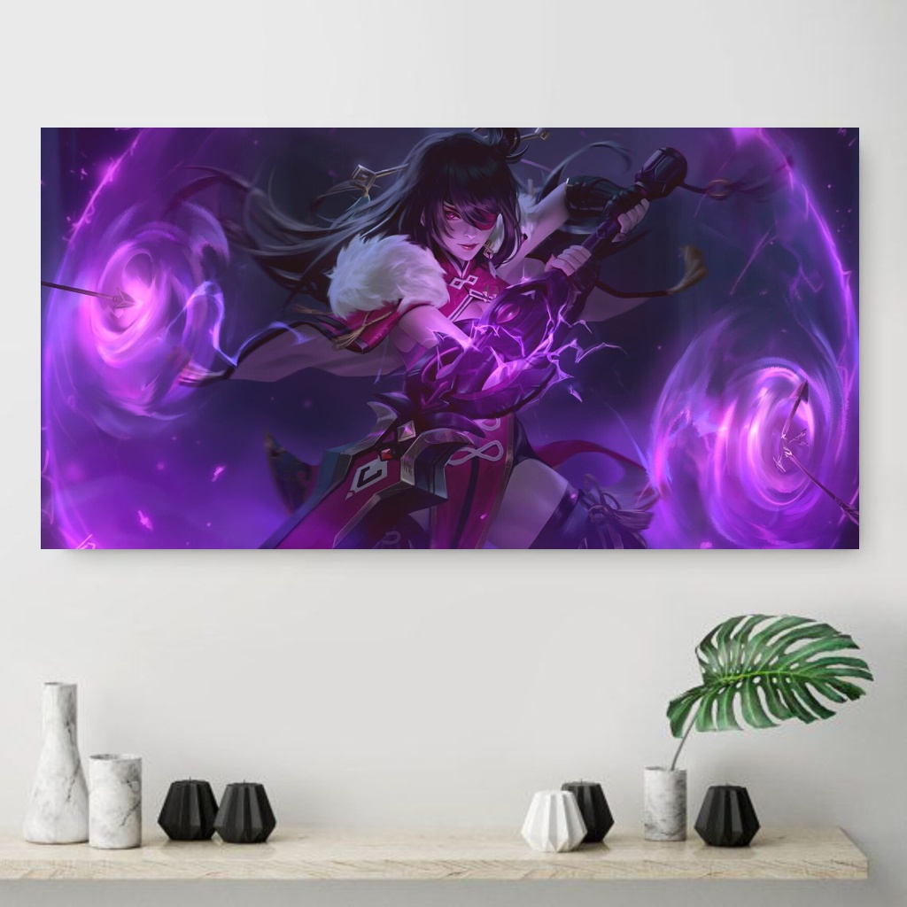 Jual Poster Kayu "Beidou Genshin Impact, ver.2" Ukuran 90cm x 40cm ...