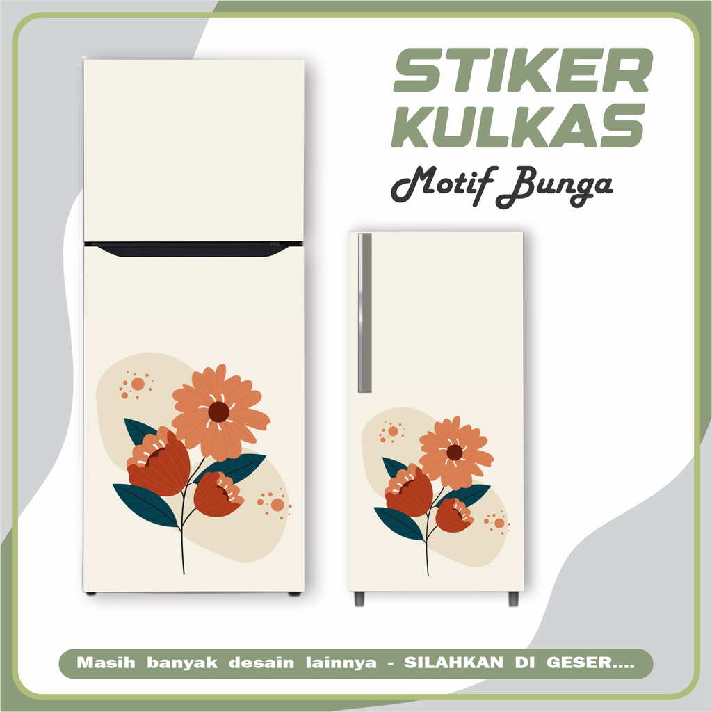 Jual Stiker Kulkas 1 Pintu dan Stiker Kulkas 2 Pintu Motif Bunga ...