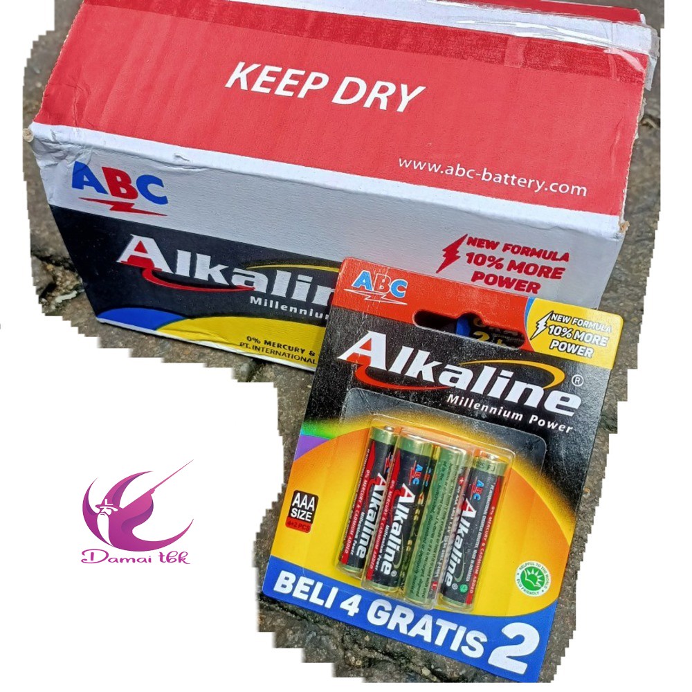 Jual batre ABC alkaline AAA/A3 isi 6 pcs Alkaline original | Shopee ...