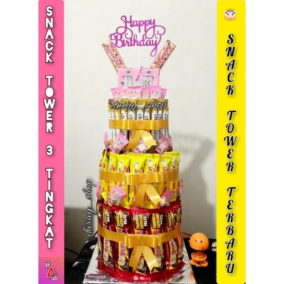 Jual SNACK TOWER BIRTHDAY / HADIAH ULTAH / KUE ULTAH VIRAL / HADIAH ...