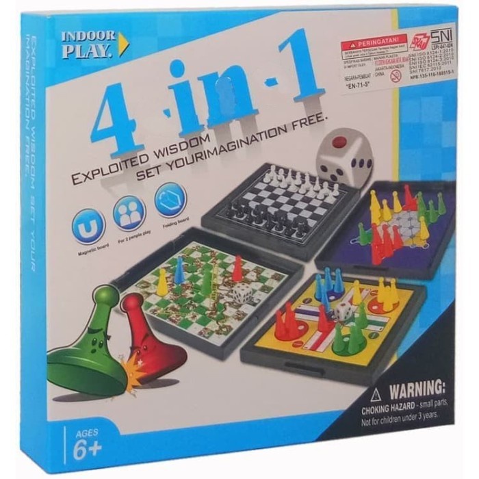 Jual Mainan Anak 4 In 1 Magnetic Board Games Jadul Paket Komplit S3303 ...