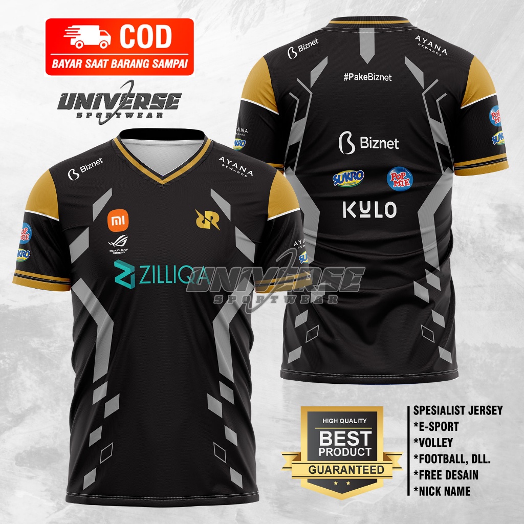 Jual JERSEY RRQ HITAM & PUTIH TERBARU 2022/2023 MPL S10 FREE NICKNAME ...