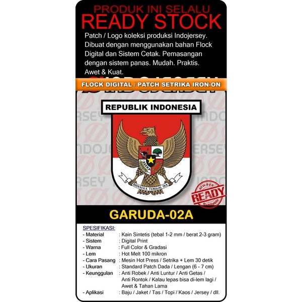 Jual Logo Setrika Flock / Alternatif Bordir Woven - GARUDA PANCASILA ...