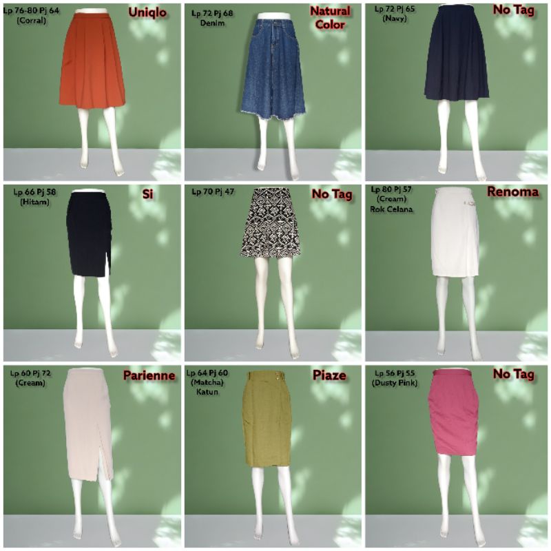 Jual ROK KOREAN LOOK/ROK SPAN/ROK MIDI/ROK MINI/THRIFT ROK | Shopee ...