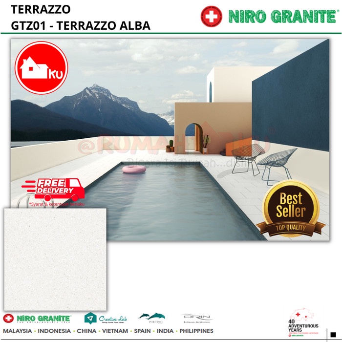 Jual NIRO GRANITE GTZ01 ( 60X60 ) TERRAZZO ALBA STRUCTURED | Shopee ...