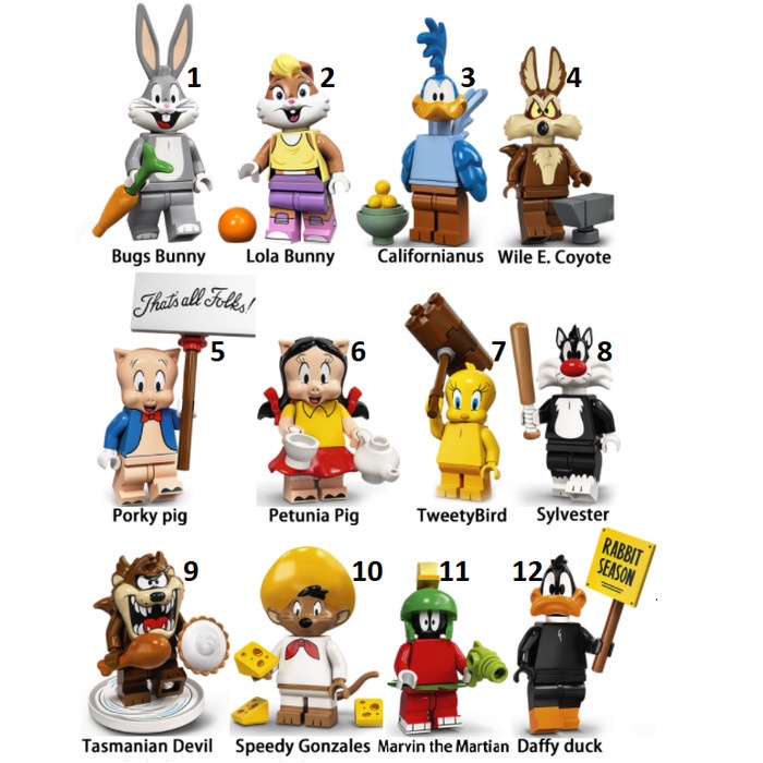 Jual Bugs Bunny Road Runner Porky Tweety Sylvester Daffy Marvin ...