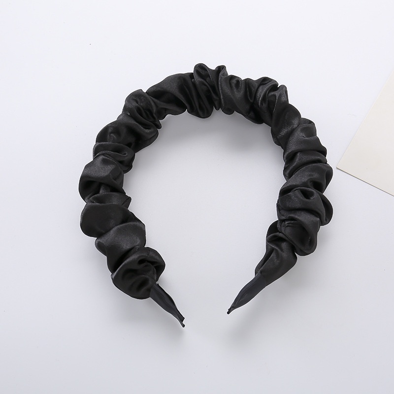 Jual HO Bando Scrunchie Serut Satin Besar Korea Headband Ruffle Bandana ...