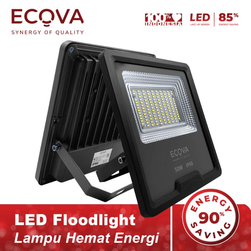 Jual Lampu LED Floodlight / Kap Sorot ECOVA ( 20 / 30 / 50 / 100 watt ) | Shopee Indonesia