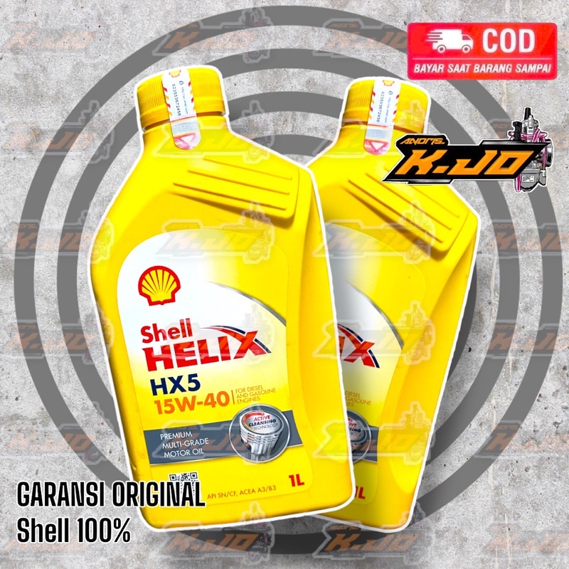 Jual Oli Mesin Shell Helix HX5 Sae 15W 40 1 Liter Original Asli Shell ...