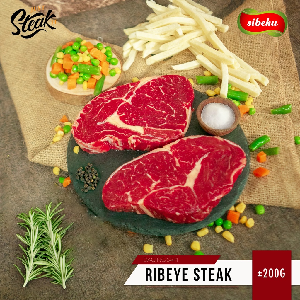 Jual Daging Sapi Ribeye Steak Halal 200 gram Frozen Food | Shopee Indonesia