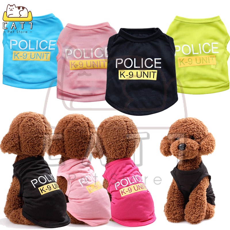 Jual Baju Kucing Anjing Kelinci Lucu Murah Motif Model Alfabet POLICE ...