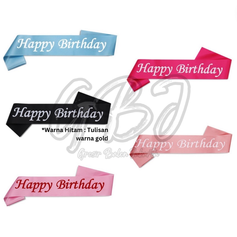 Jual Selempang Happy Birthday / Slempang Ulang Tahun / Sash HBD ...