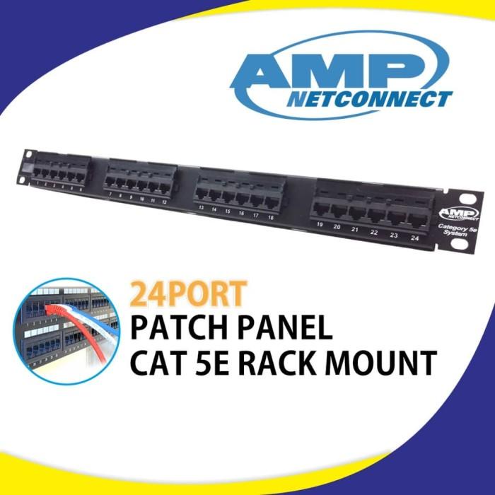 Jual Patch Panel 24 Port Cat 5E Amp Commscope Cat5E Rack Server ...